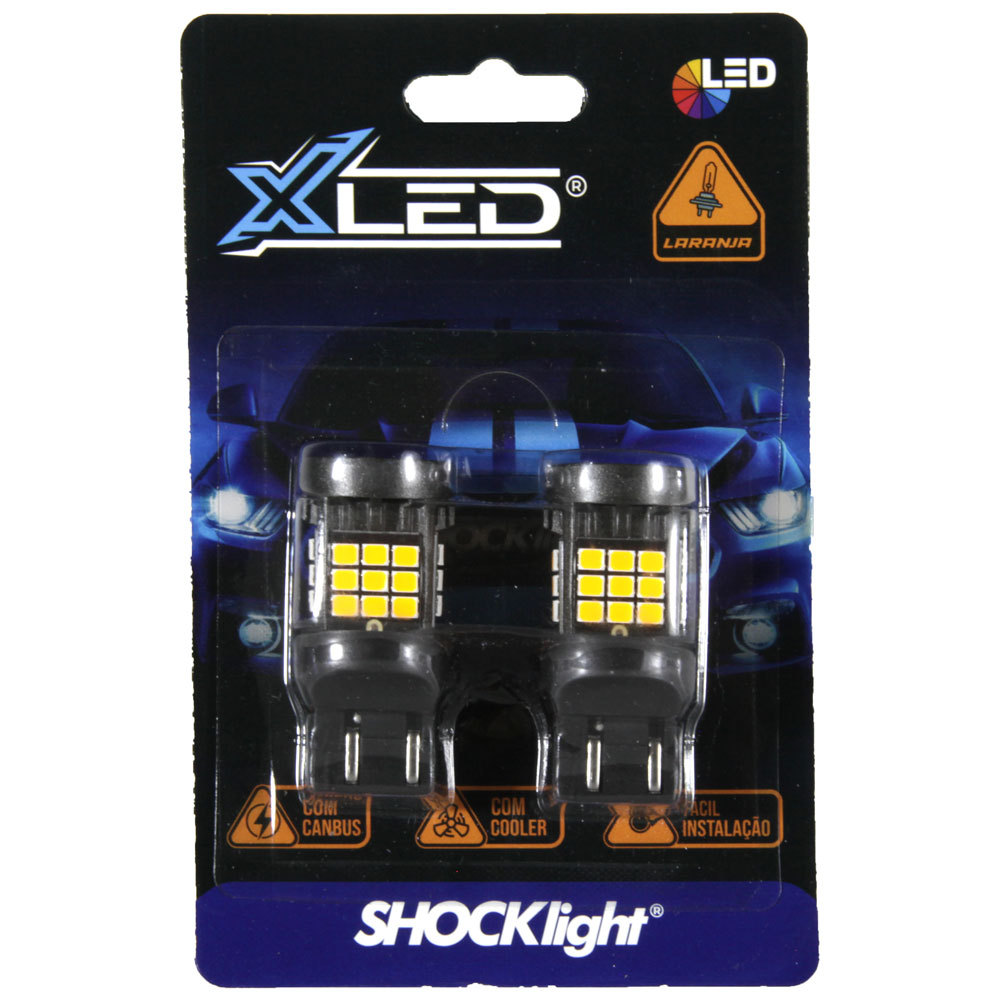 Lâmpada led 2 polo t20 36 led shocklight canbus laranja 12v | Shopee Brasil