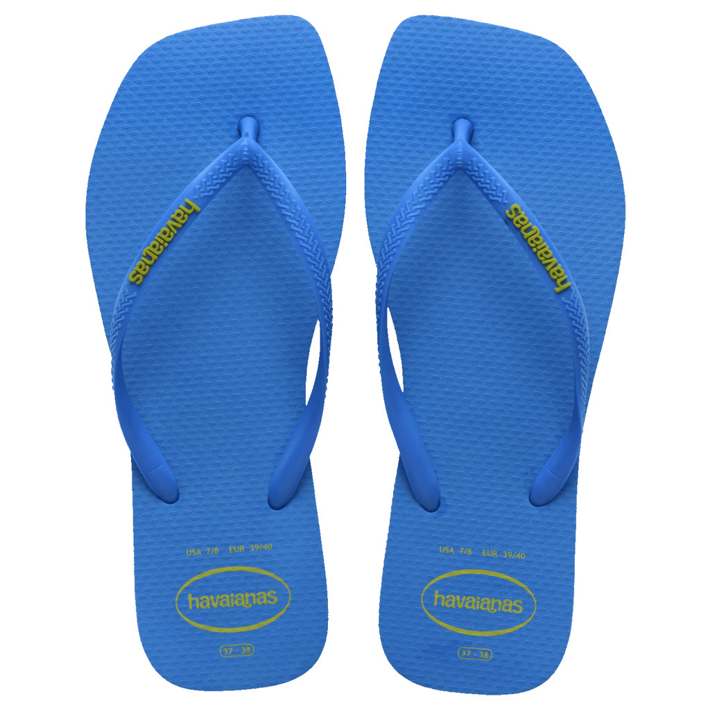 Chinelo Havaianas Slim Square Logo Pop Up Quadrado Feminino Azul ...