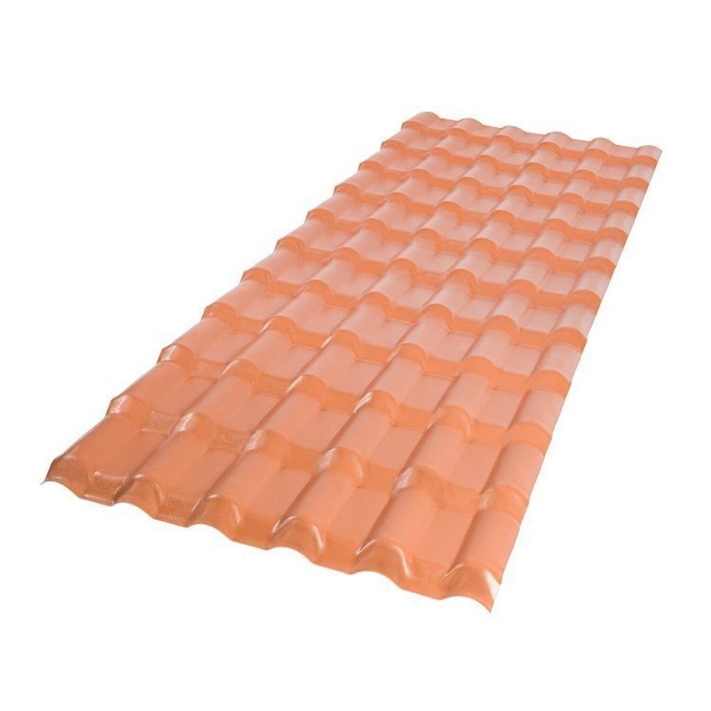 Kit 20 Telhas Plan Pvc 2,42x0,88 6 Ondas Afort Terracota | Shopee Brasil
