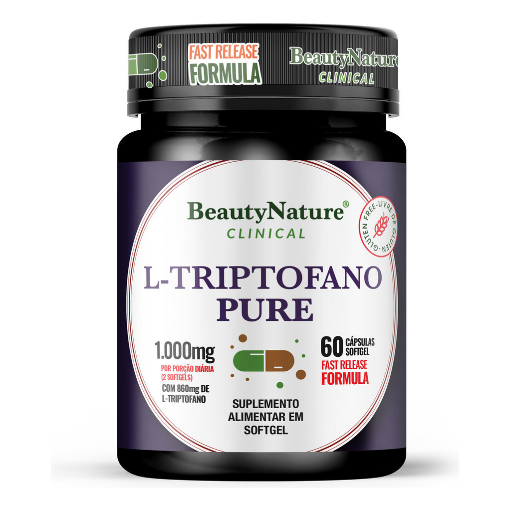 L-triptofano Pure 1000mg 60 Caps Beauty Nature Sem Sabor | Shopee Brasil
