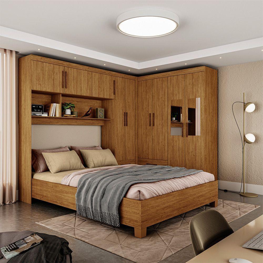 Guarda Roupa Casal Modulado 5p Portas com Cama Hercules | Shopee Brasil