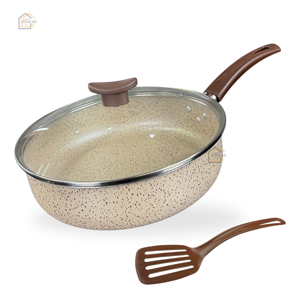 Frigideira Alta Grande 24 cm 6 Camadas Antiderente TEFLON Tampa de ...