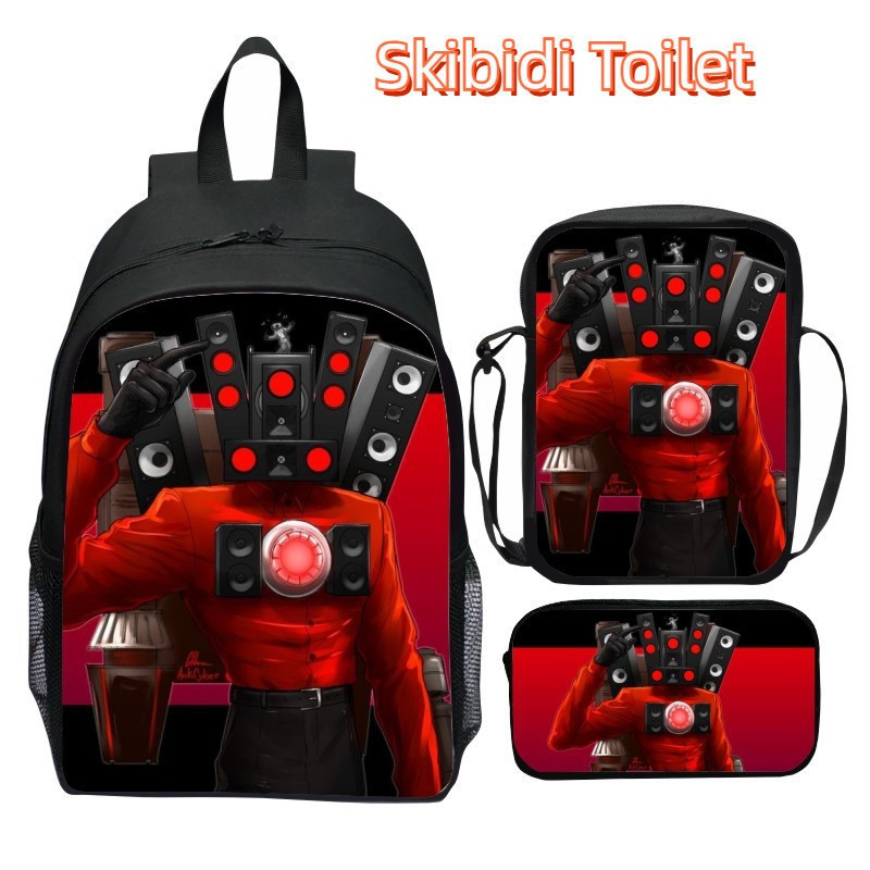 3 Peças Mochila Infantil Skibidi Toilet Bolsa de Ombro Estojo Mochila ...
