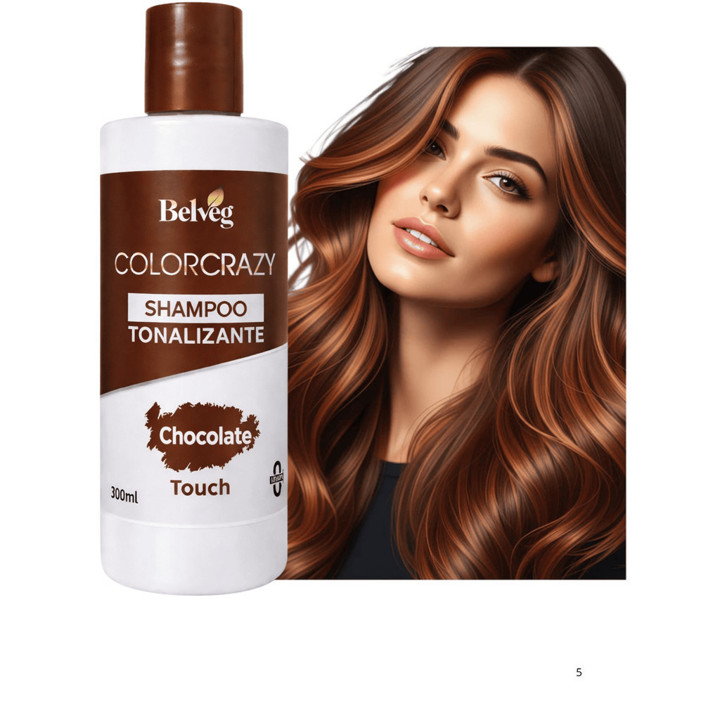 Shampoo Tonalizante Chocolate - S/ Amônia 300ml Mantem a Cor Vibrante ...