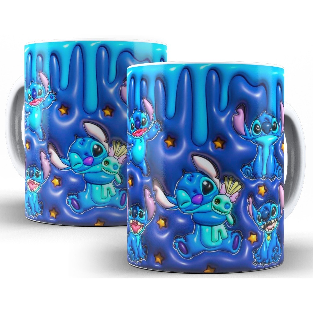 Caneca Xícara Lilo e Stitch Disney Efeito 3D Personalizada Mod 2 ...