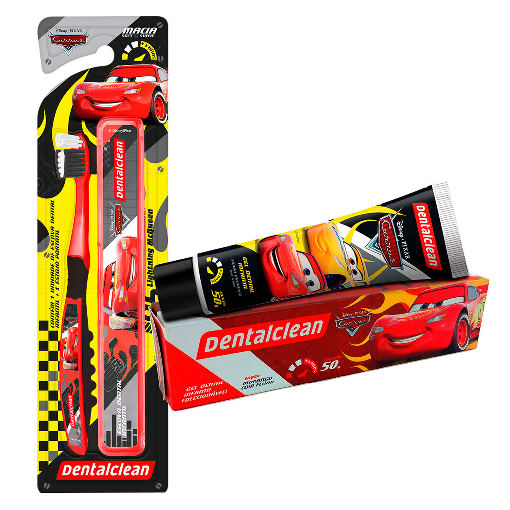 Kit Escova Dente Carros Disney com Estojo E Gel Dental 50g Sabor ...