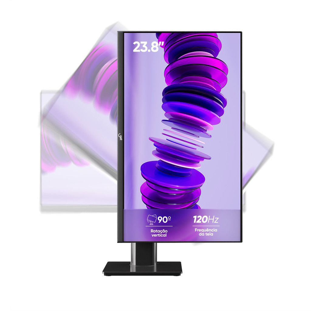 Monitor Pivot 23,8" Slim Get LED Full HD 7ms 120Hz VGA/HDMI | Shopee Brasil