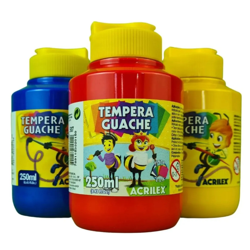 Tinta Guache Acrilex Tempera Guache 250ml | Shopee Brasil