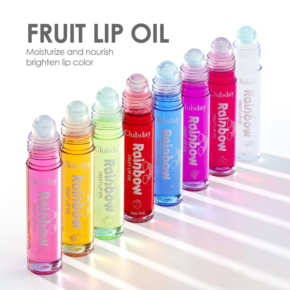 Óleo labial com sabor de frutas, brilho labial transparente hidratante ...