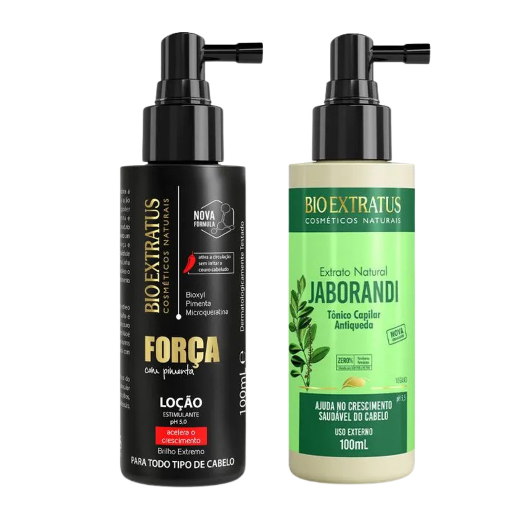 Kit Bio Extratus Spray Força com Pimenta Loção 100ml + Jaborandi Tônico ...