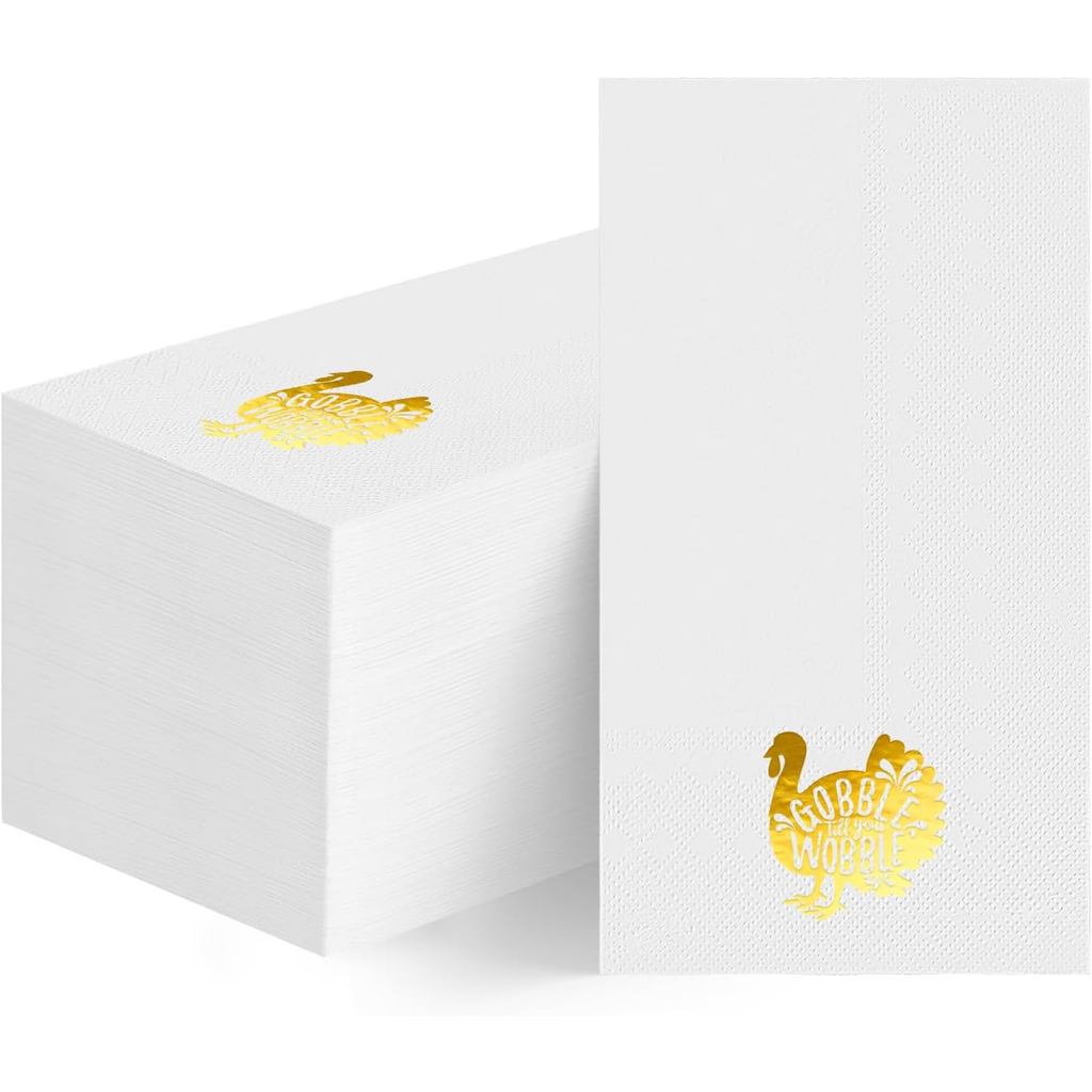 Horaldaily 100 Thanksgiving Disposable Paper Decorative Guest Napkins ...