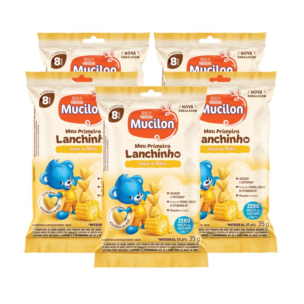 Kit Snack Infantil Meu Primeiro Lanchinho Milho Tradicional Mucilon - 5 ...