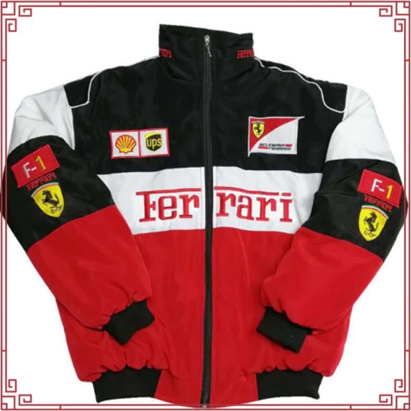 Jaqueta de Corrida Vintage F1 Ferrari, Casaco de Algodão de Manga Longa ...