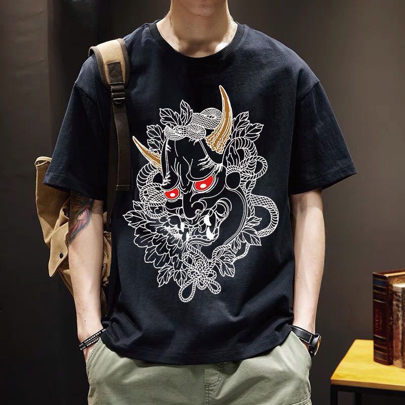 2026 Moda 2026 Novo Estilo Olho Vermelho Prajna Preto Tatuagem Roupas ...