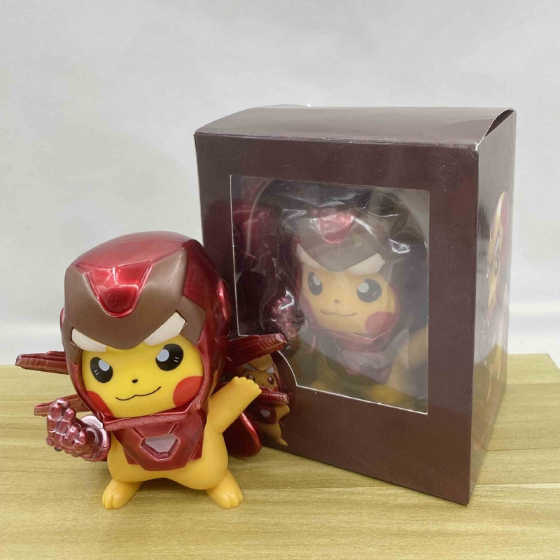10cm Anime Pokemon Pikachu Cosplay Marvel Os Vingadores Homem De Ferro ...