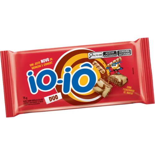 BARRA IOIO DUO SABOR CHOCOLATE AO LEITE E BRANCO 75G | Shopee Brasil