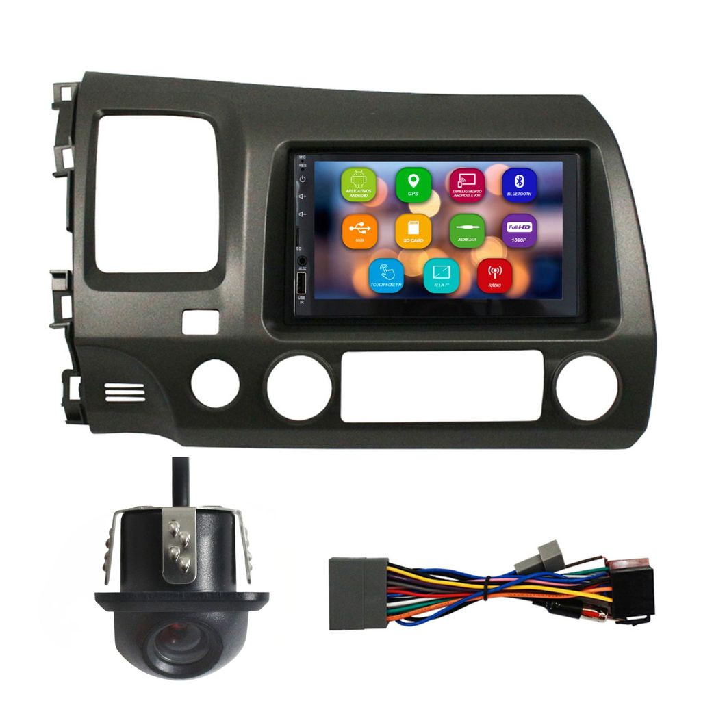 Kit Multimídia 7 Pol New Civic 2007 2008 2009 2010 2011 Android 2Gb Ram ...
