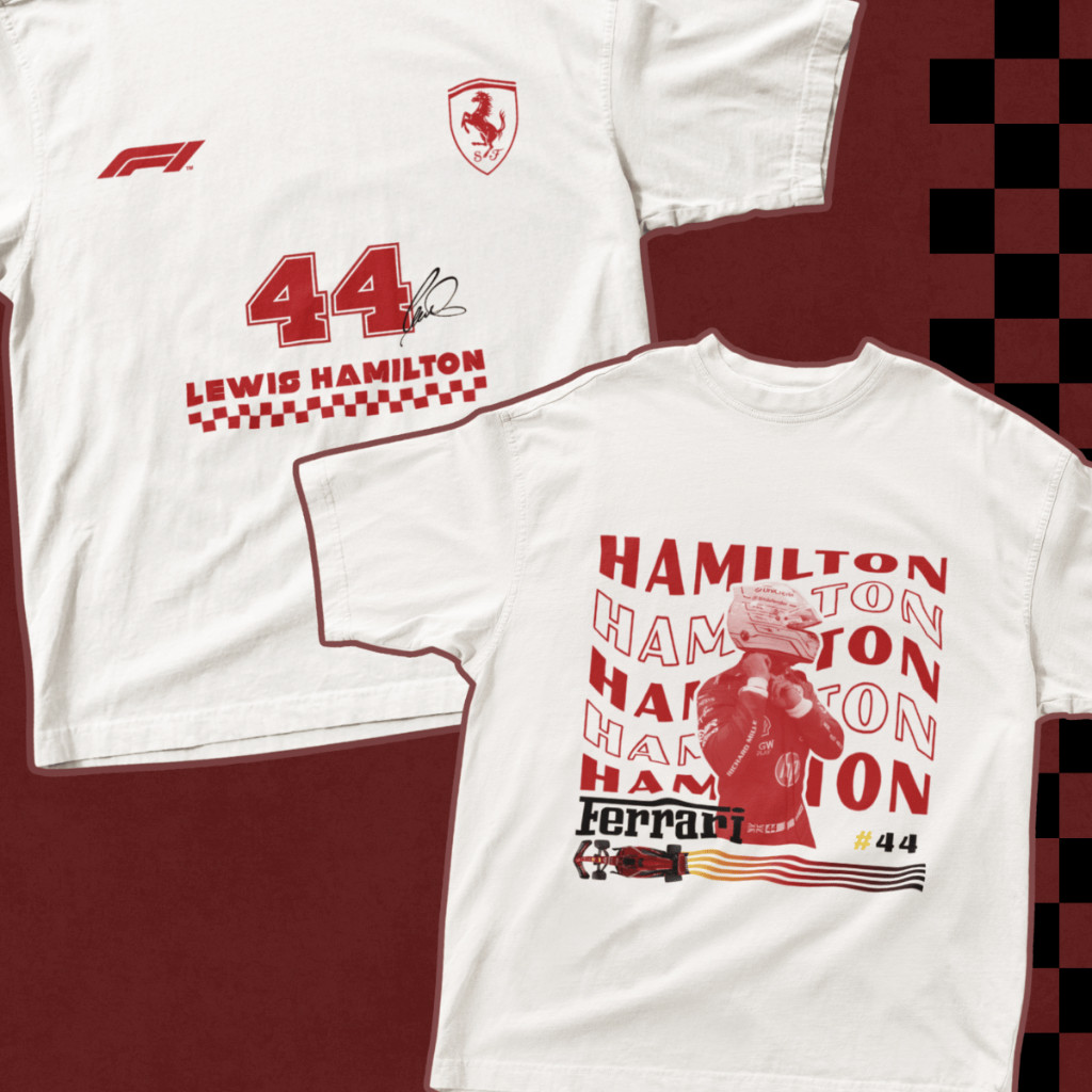 Camiseta Lewis Hamilton F1 Piloto Ferrari Formula 1 Estampa Premium 100 ...