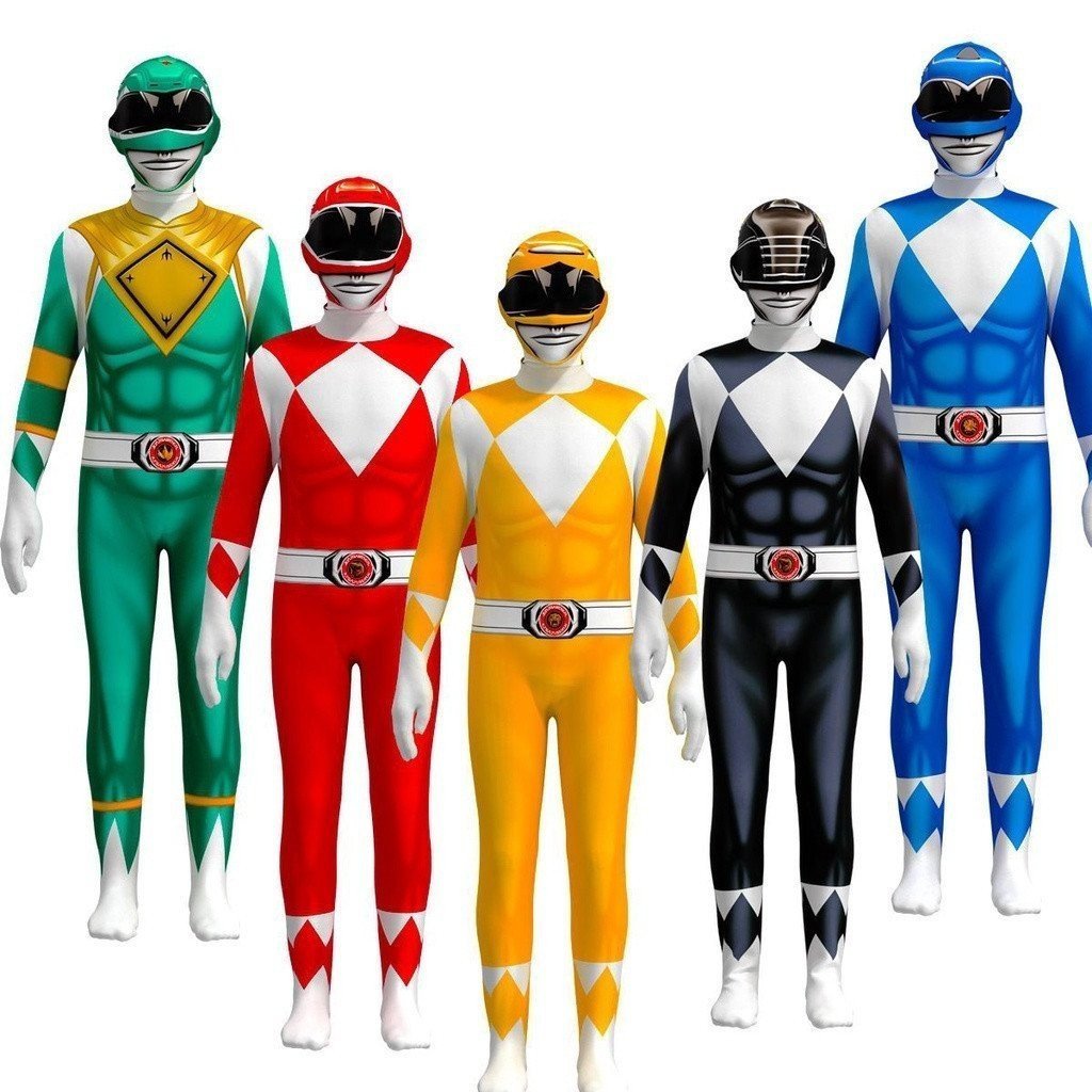 Fantasia de Cosplay Power Rangers Macaão para Crianças e Adultos, Roupa ...