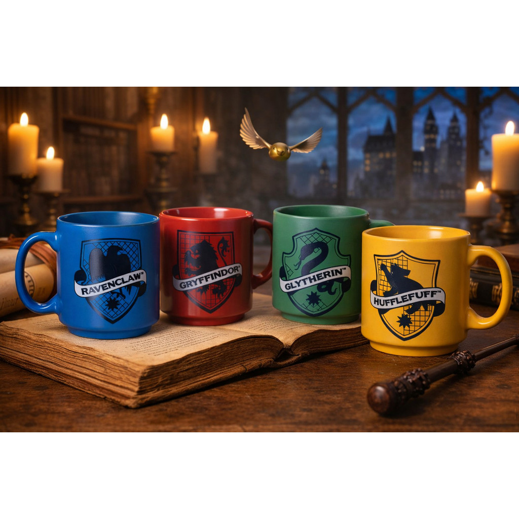 Kit 4 Canecas Mini Tina Harry Potter Casas De Hogwarts 100ml | Shopee ...