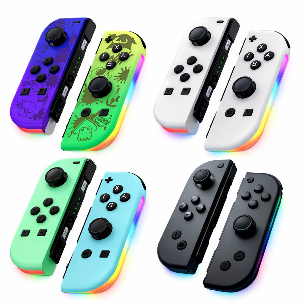 Gamepad Joycon Nintendo Switch Com Led Cores: Roxo Verde Animal ...