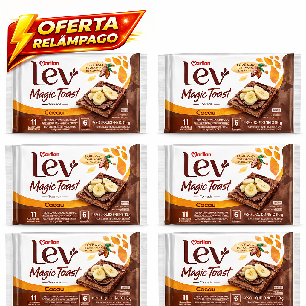 Torrada Lev Magic Toast Cacau Marilan 110g Kit 6 Torradas Integrais ...
