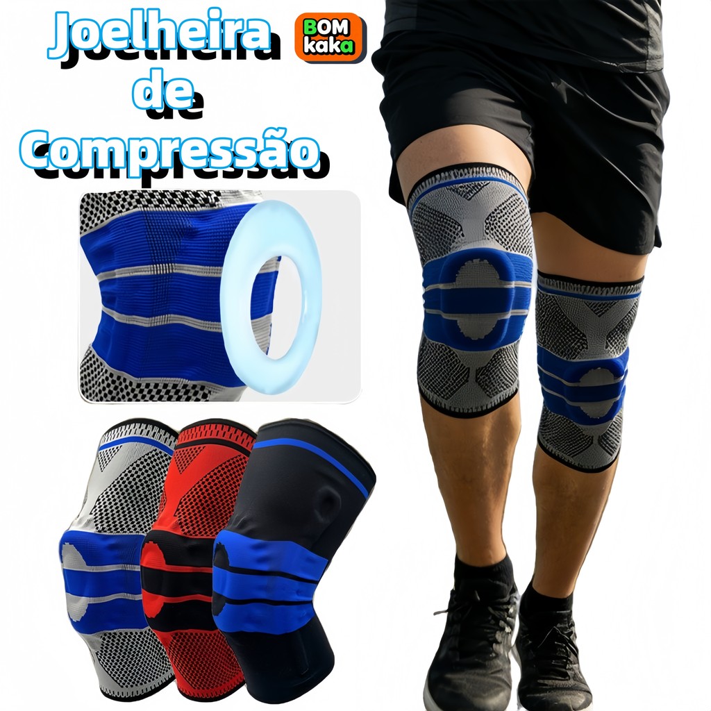 Joelheira Esportiva com Apoio de Silicone e Aço – Para Ciclismo ...