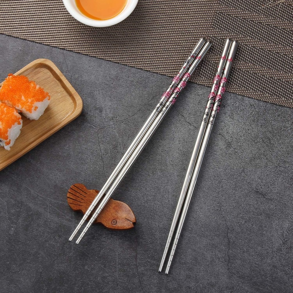 Hashi Metal Coreano Flor de Sakura 2 Pares | Shopee Brasil