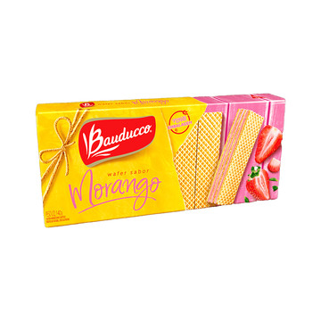Biscoito Wafer de Morango Bauducco | Shopee Brasil