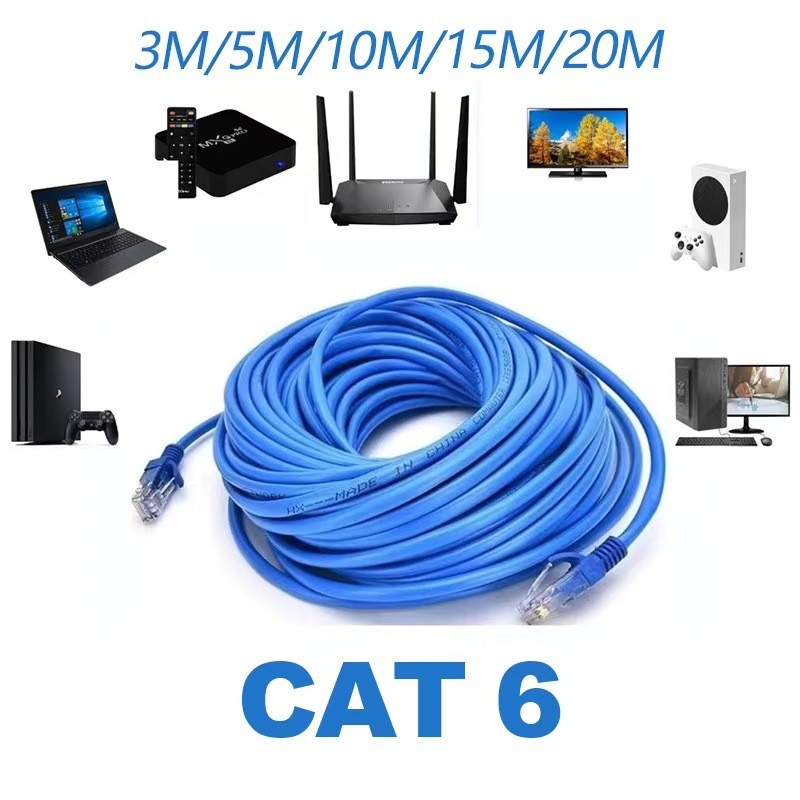 Cabo De Rede Blue RJ45 CAT6 Network Cable PC Notebook Router Smart TV ...