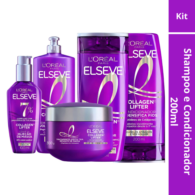 Kit Completo Elseve Collagen Lifter Loreal Paris Shampoo e ...