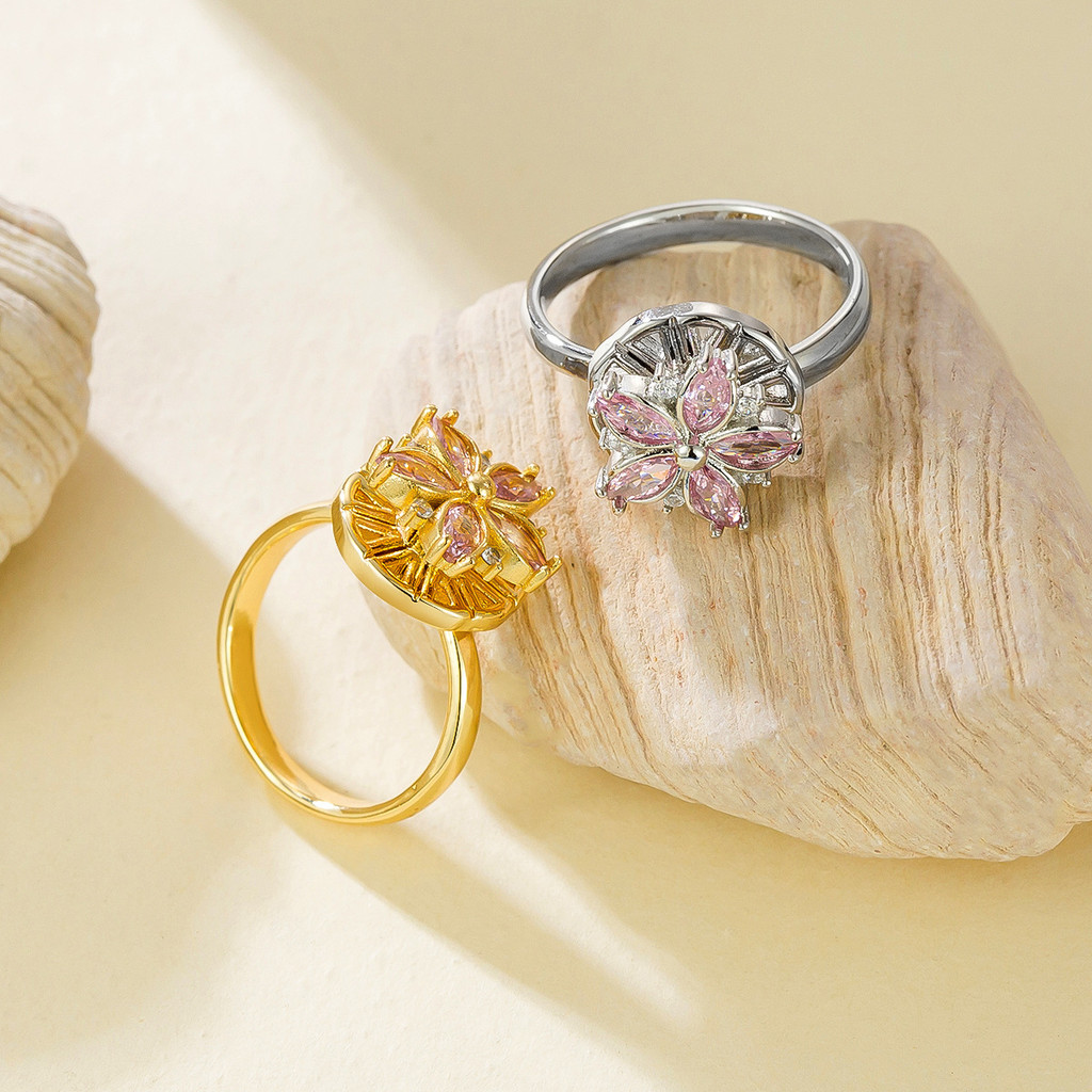 Anel de rotação de 360 graus ° 18K Banhado a Ouro Resistente à Pressão ...