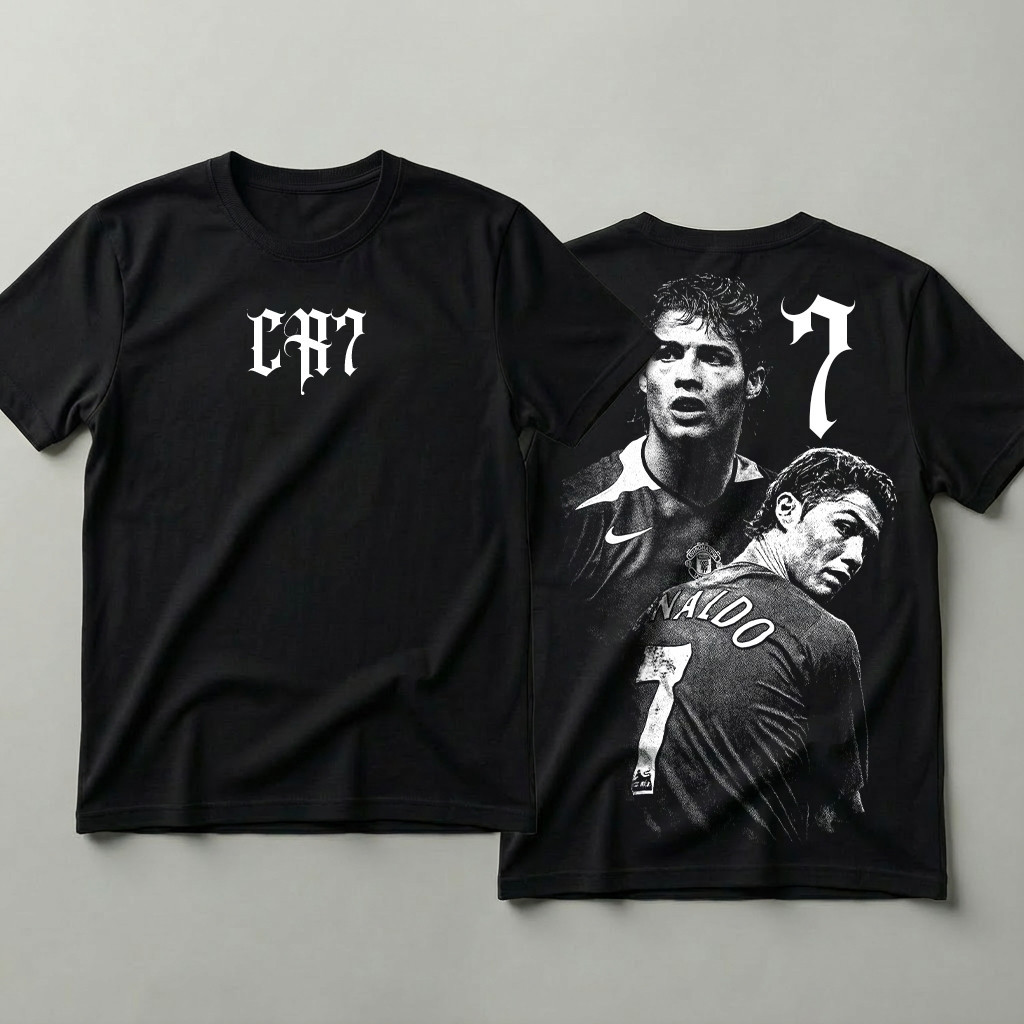 Camiseta 100% Algodão Estampa Futebol Cristiano Ronaldo CR7 | Shopee Brasil