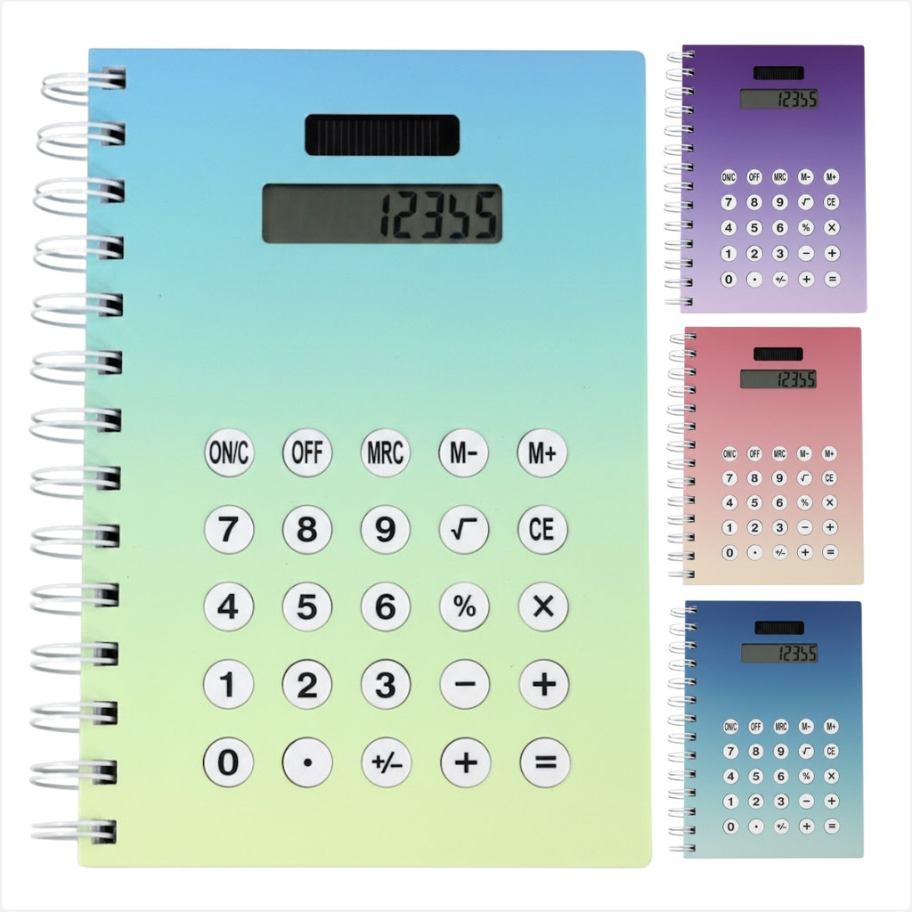 Caderno Espiral Capa Dura Degradê 160 Folhas Com Calculadora Embutida ...