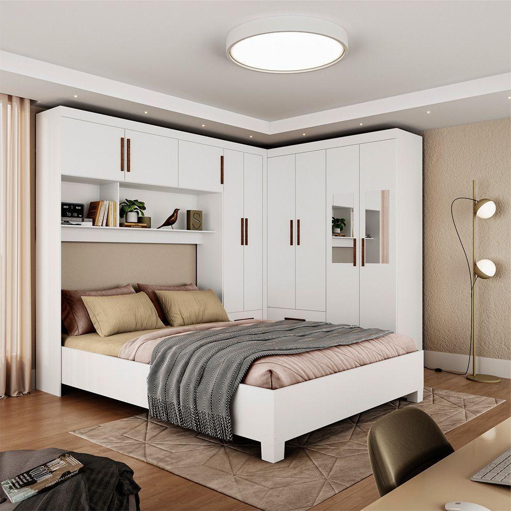 Guarda Roupa Casal Modulado 5 Portas com Cama Hercules | Shopee Brasil