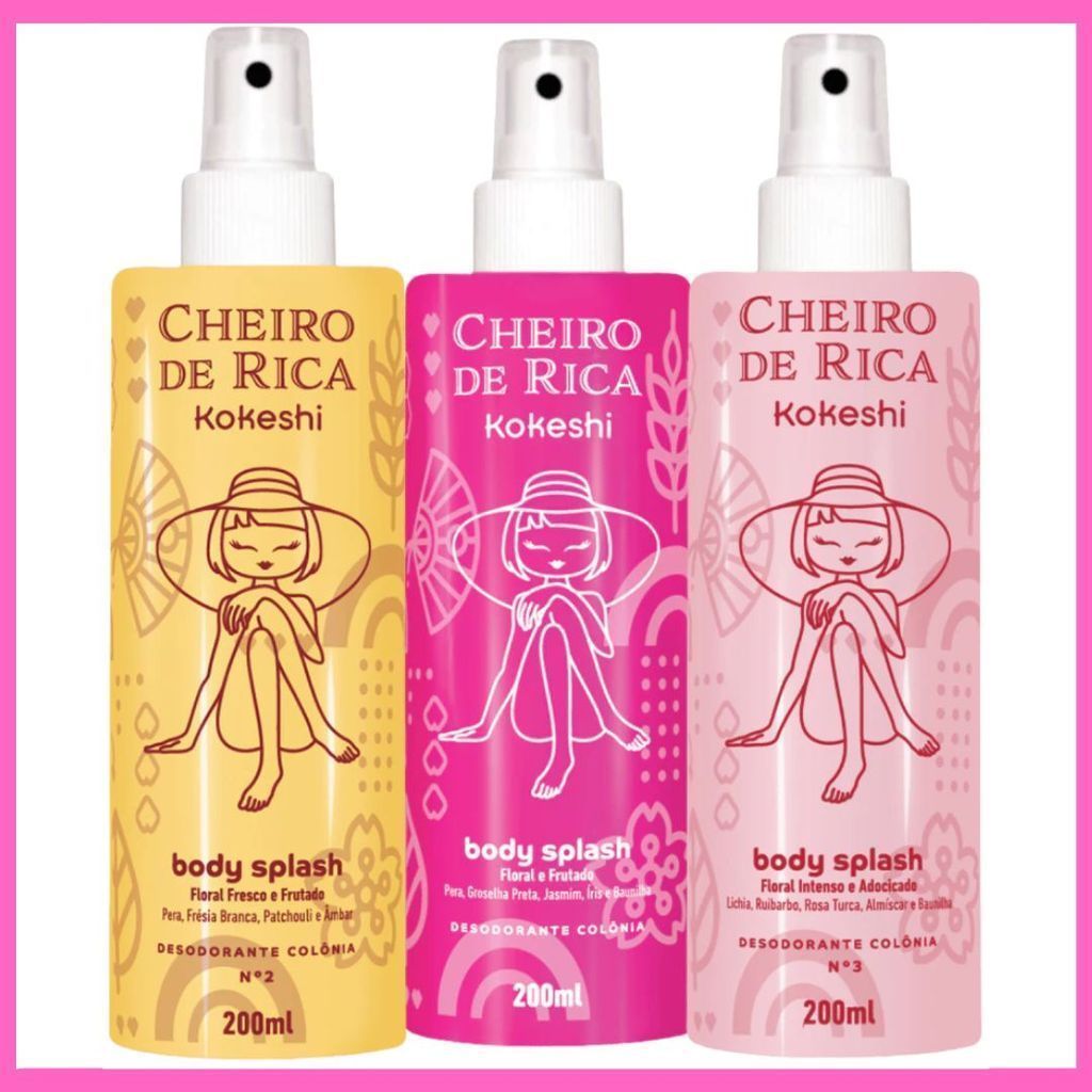 Kit 3 Body Splash Cheiro de Rica Kokeshi Floral 3x200ml | Shopee Brasil