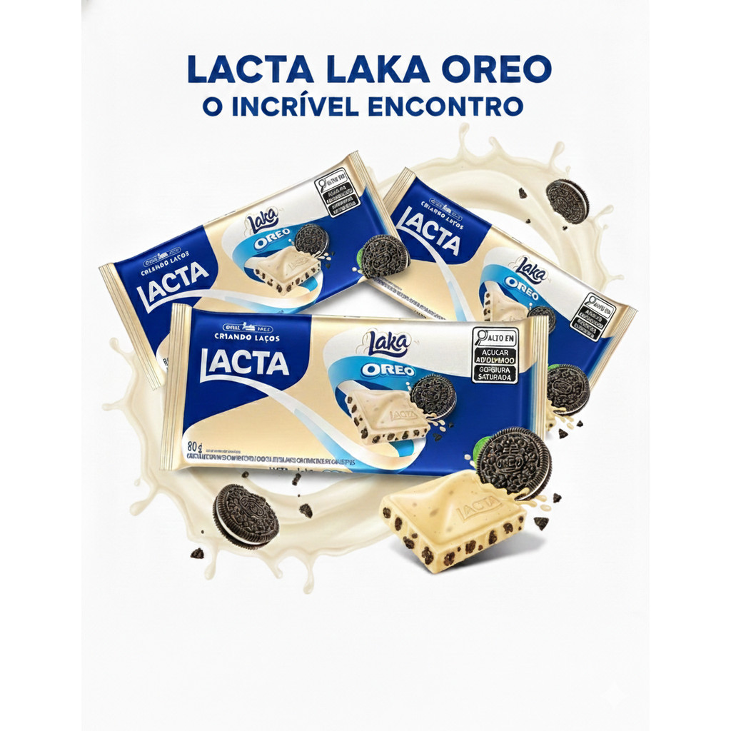 Chocolate Lacta Laka Oreo 80g Kit com 3 - Páscoa/ Lembranças/ Brinde ...