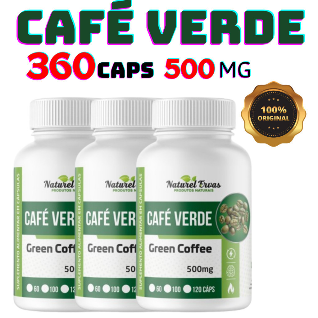 Café Verde 500mg 120 cápsulas 500mg - Natural | Shopee Brasil