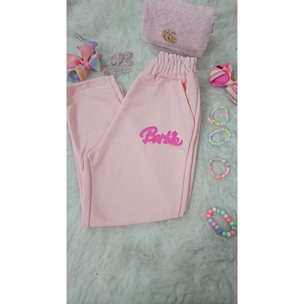 Calça Moletom Infantil Barbie para meninas 2 ao 10 | Shopee Brasil
