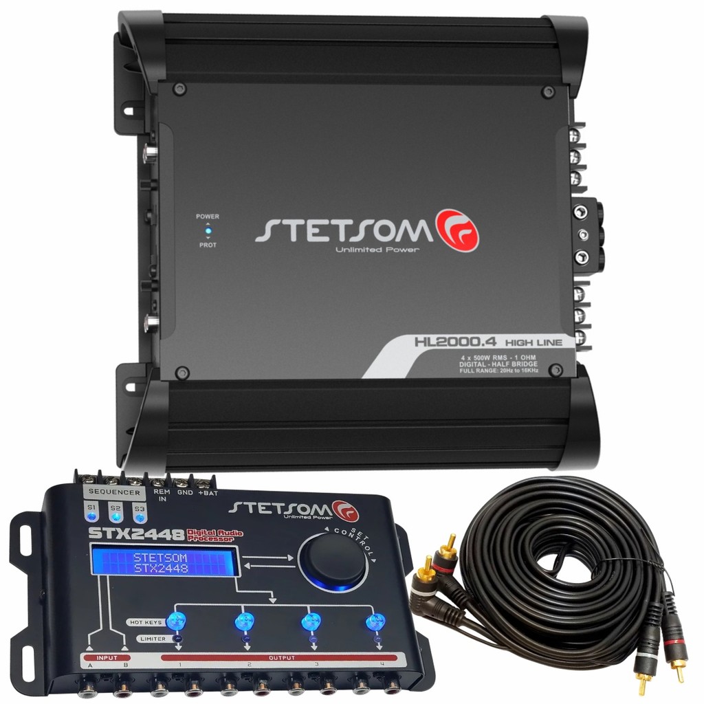 Kit Módulo Stetsom HL2000.4 2000W 1 Ohm + Processador de Áudio Stetsom ...