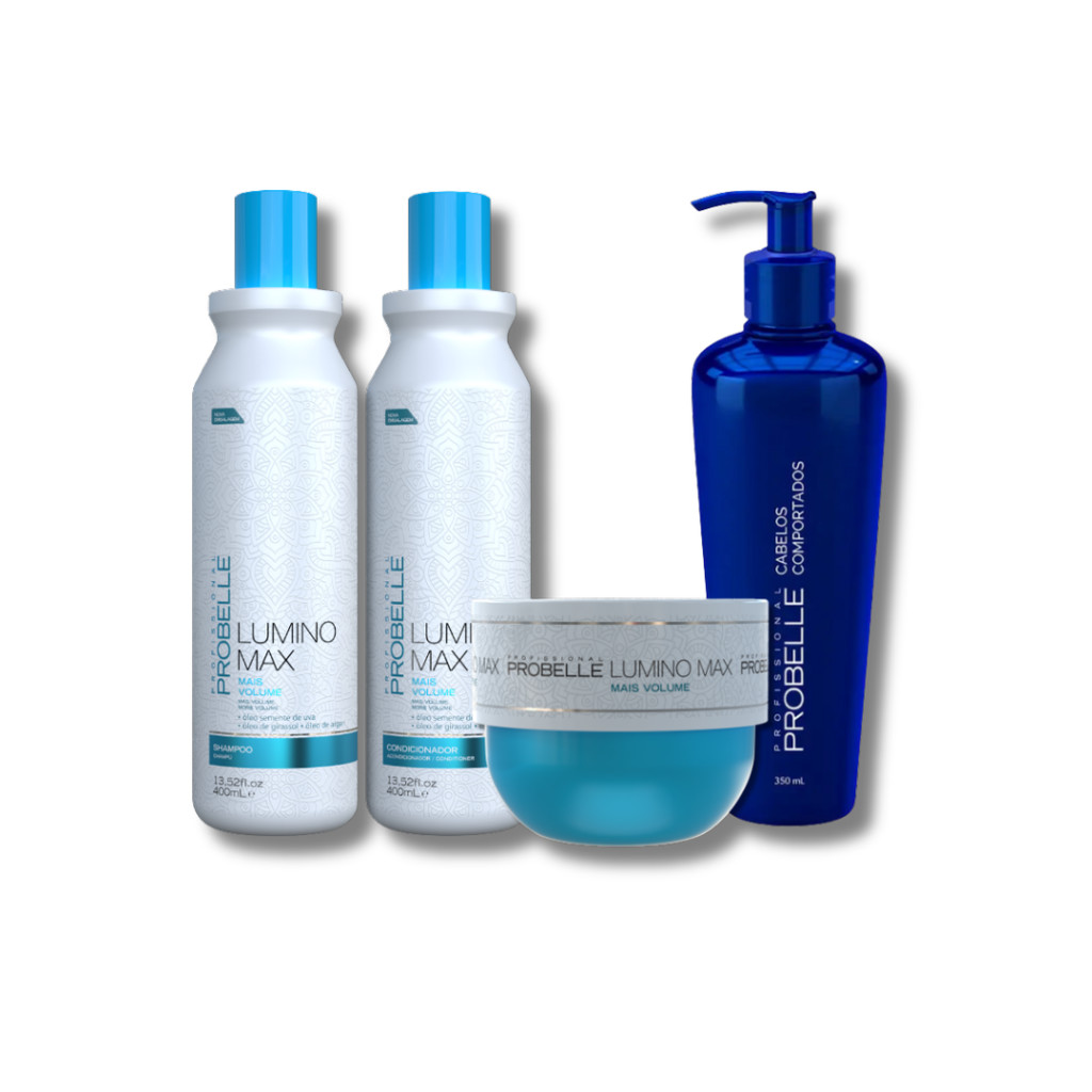 KIT Mais Volume + Leave in Cabelos Comportados - PROBELLE | Shopee Brasil