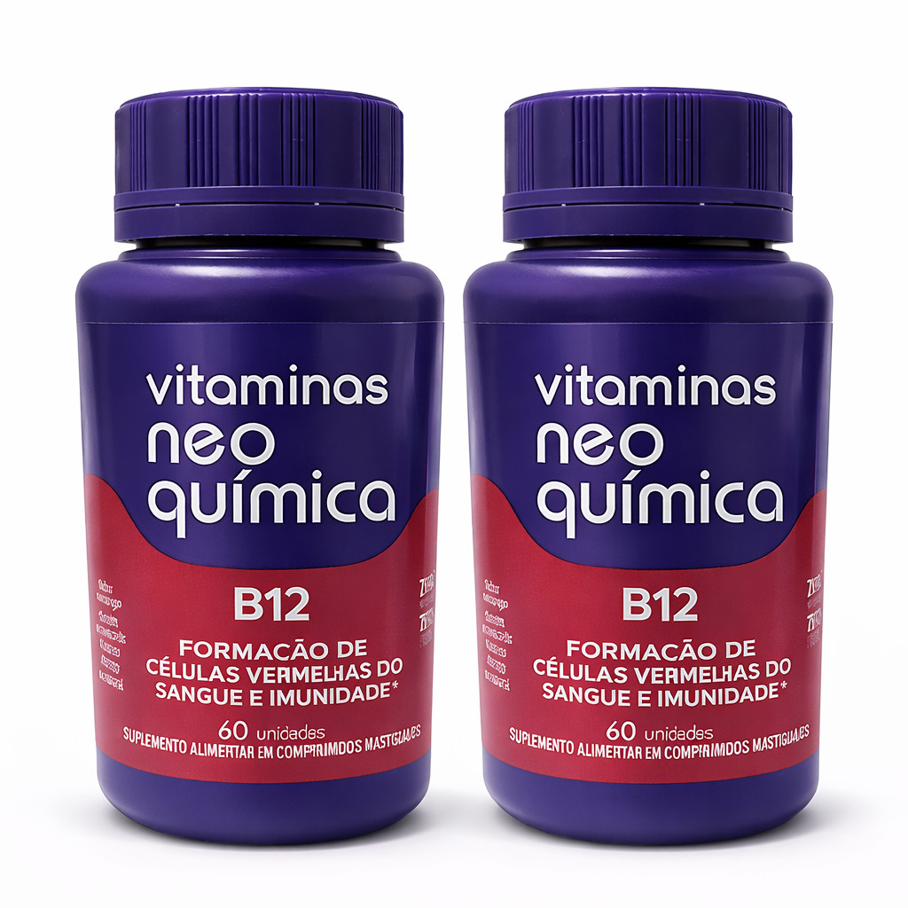 Kit 2 Vitamina B12 Neo Química 60 Comprimidos Mastigáveis | Shopee Brasil