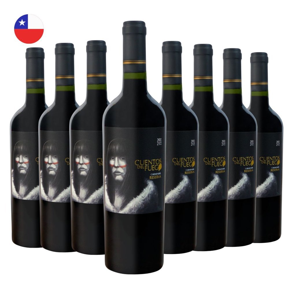 Kit com 8 Vinhos Chilenos Tinto Seco Carmenere Reserva Cuentos del ...