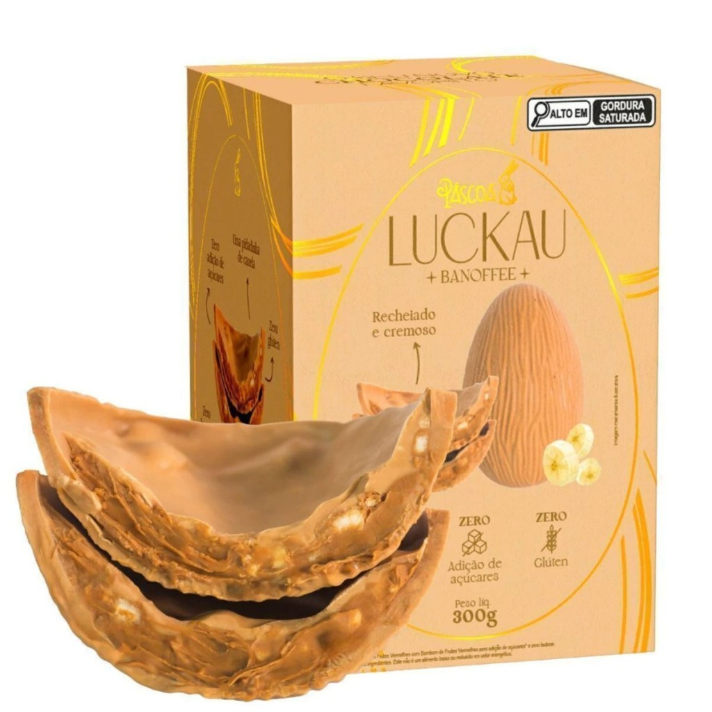 Ovo de Chocolate Branco Doce de Leite com Recheio de Banoffee 300g ...