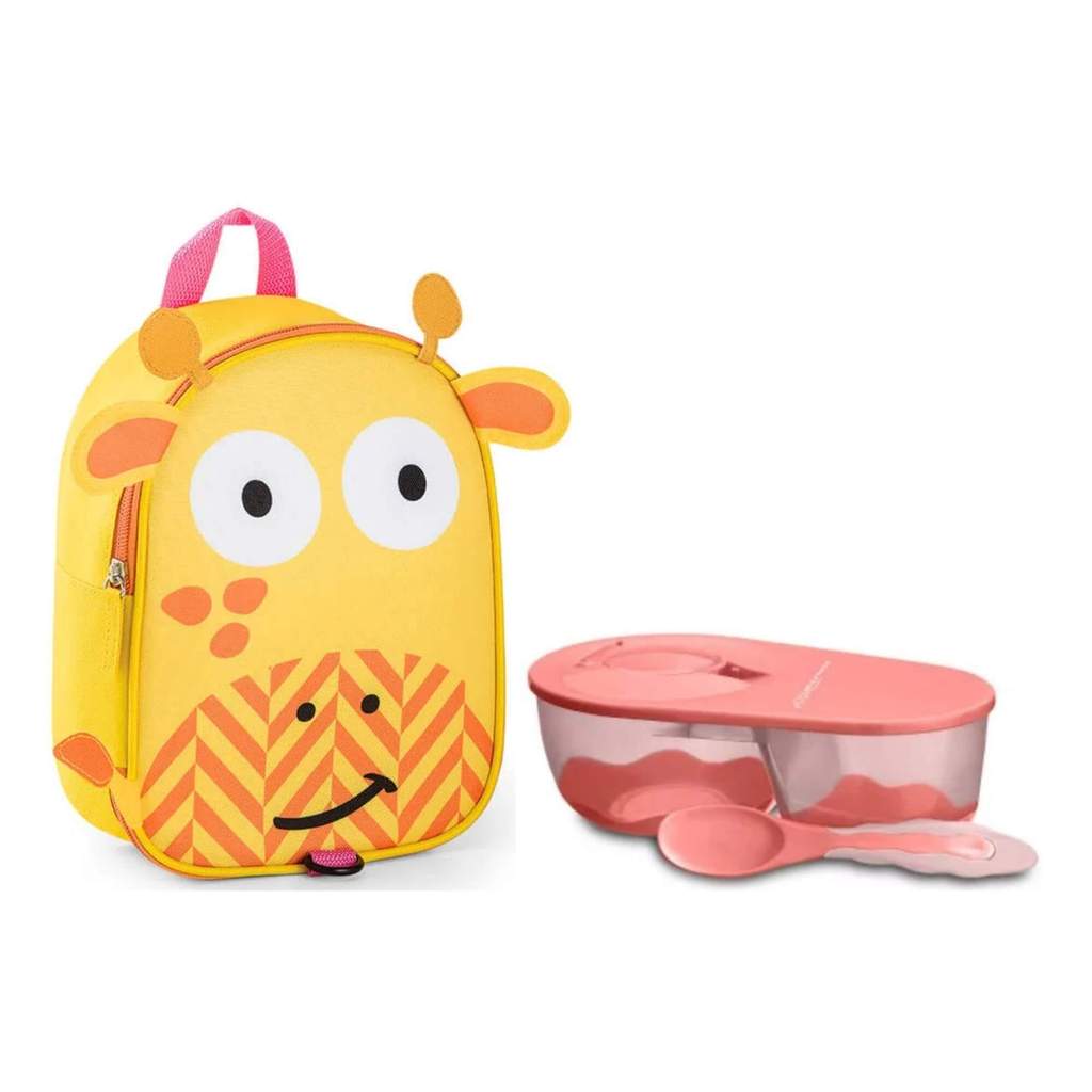 Kit Infantil Maternidade Mochila Lancheira Térmica + Prato e Colher ...