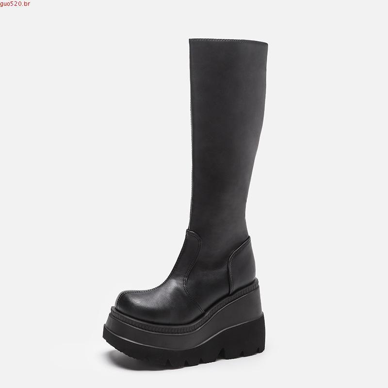2024 Bota Feminina Estilo Gótico Espesso T34G | Shopee Brasil