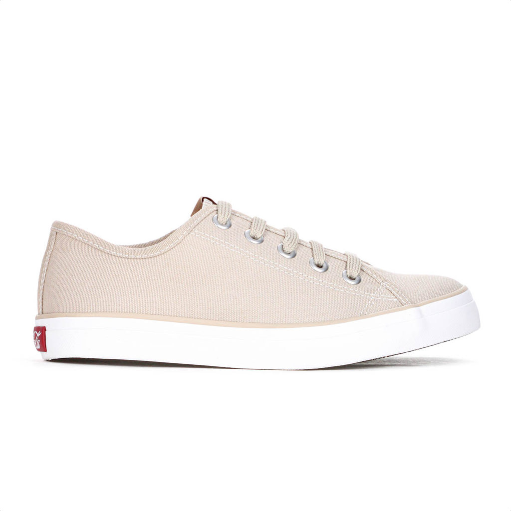 Tênis Coca Cola Stream Canvas Bege - Feminino | Shopee Brasil