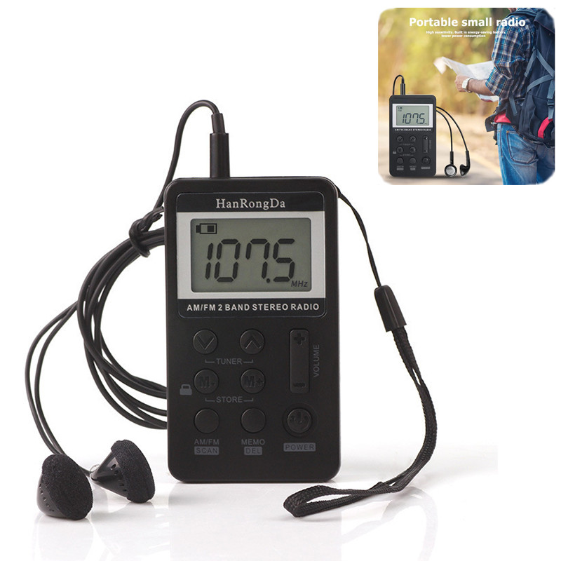 Mini Rádio Digital Hrd-103 Am Fm 2 Receptor De Bolso Portátil Rádio Com ...
