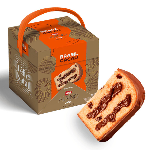 Panettone Alpino Brasil Cacau Nestlé 880g Recheio Sabor Baunilha ...
