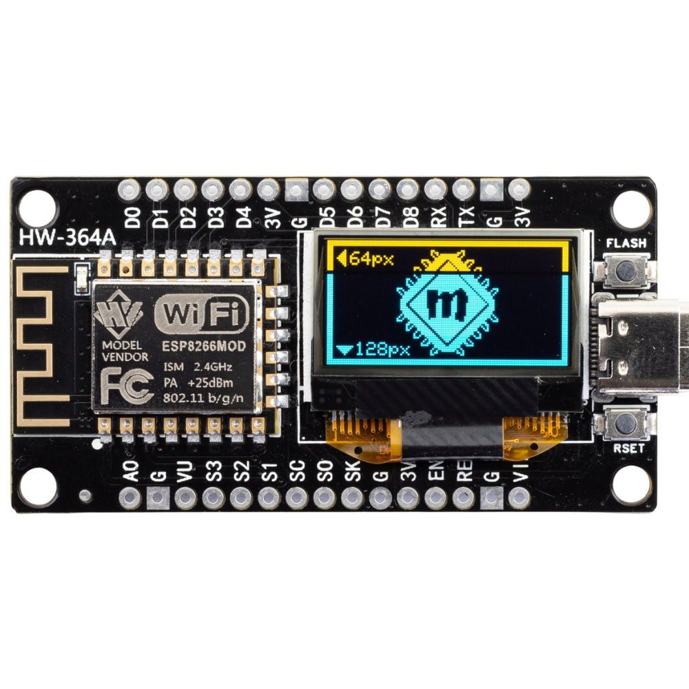 NodeMCU V3 c/ Display Oled 0.96' USB-C ESP8266 ESP-12E Iot WiFi ...